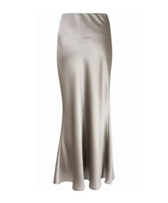 D.exterior Elastic Waist Midi Skirt