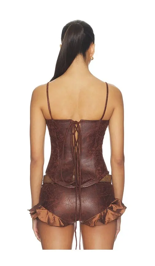 KIM SHUI Frontier Lace-up Corset Top