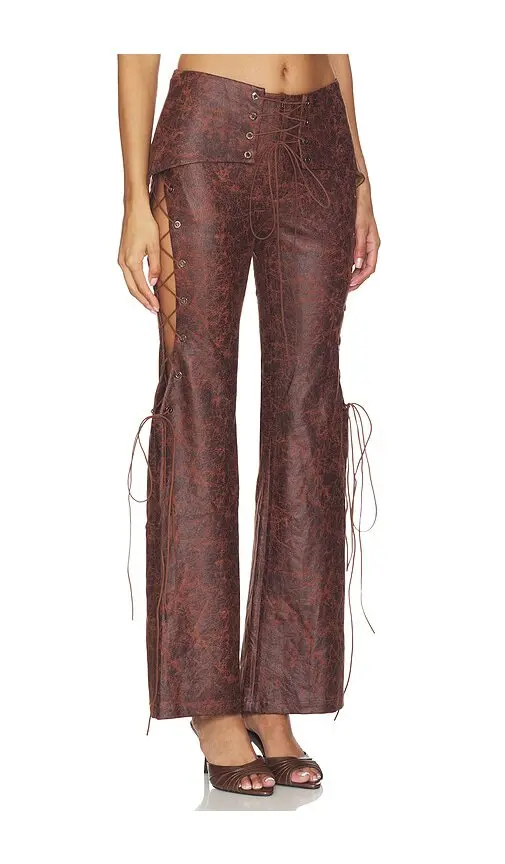 KIM SHUI Lace Up Flare Trousers