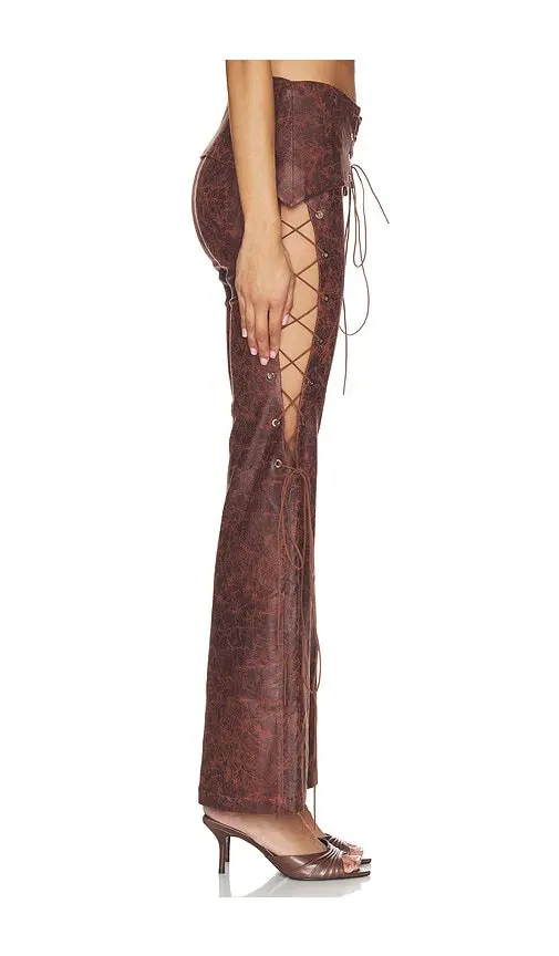 KIM SHUI Lace Up Flare Trousers