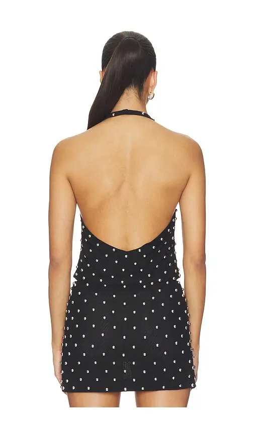 LESLIE AMON Embellished Halter Top