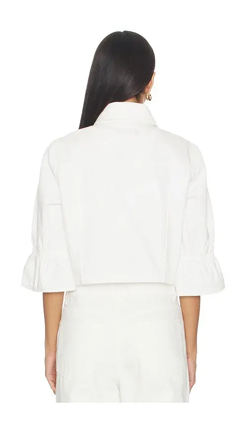 LAMARQUE Carolina Cropped Denim Jacket With Ruffled Cuffs