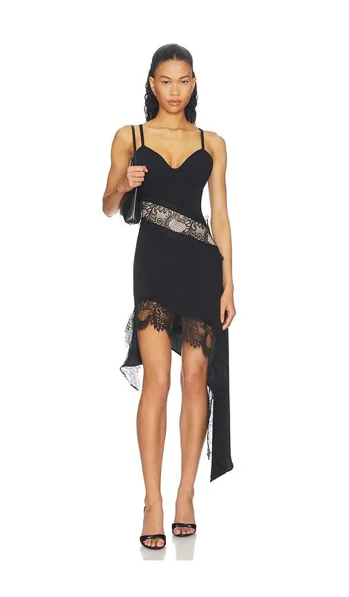 Steve Madden Wes Asymmetrical Lace Trim Dress