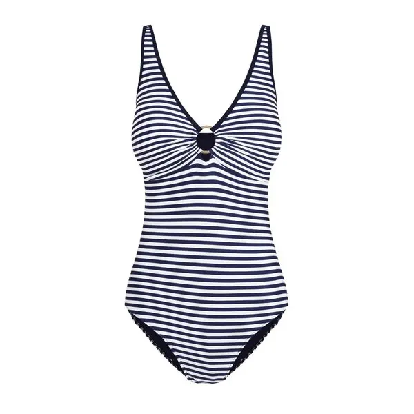 AQVA SWIMWEAR Macarella Striped One-piece Swimsuit - Blue