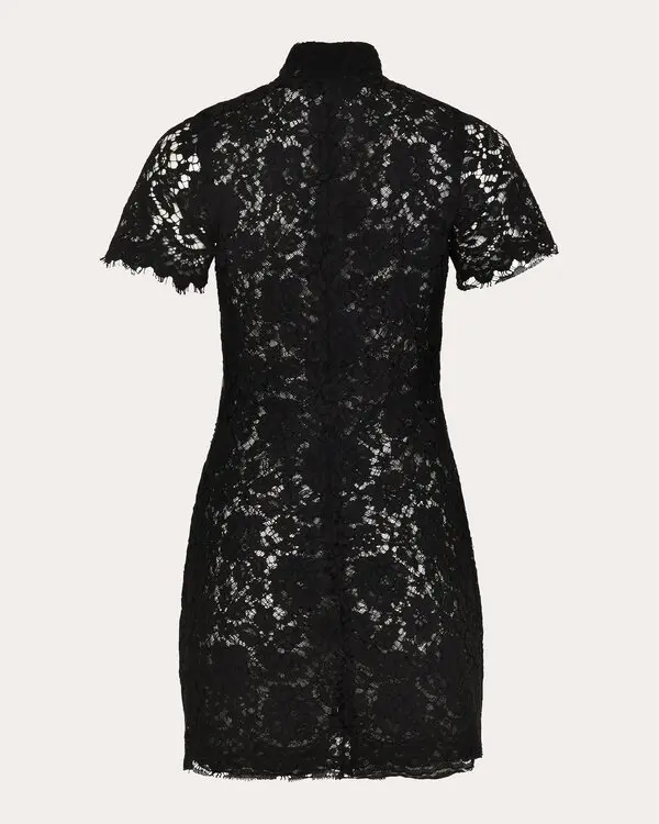 FRANCESCA MIRANDA Embroidered Floral Lace Mini Dress