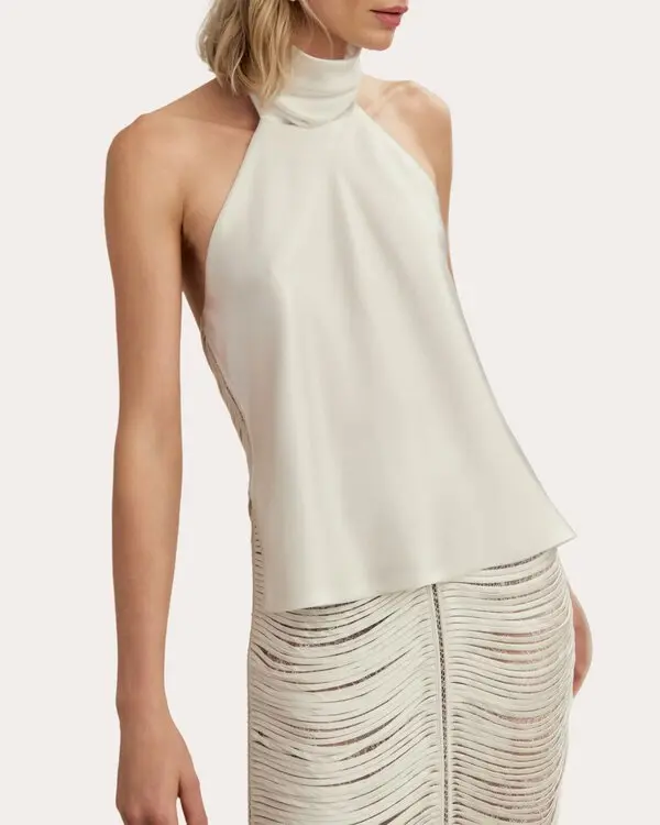FRANCESCA MIRANDA Rita Silk Halter Top