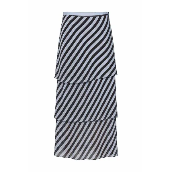 Carmen Says Asymmetric Striped Maxi Skirt
