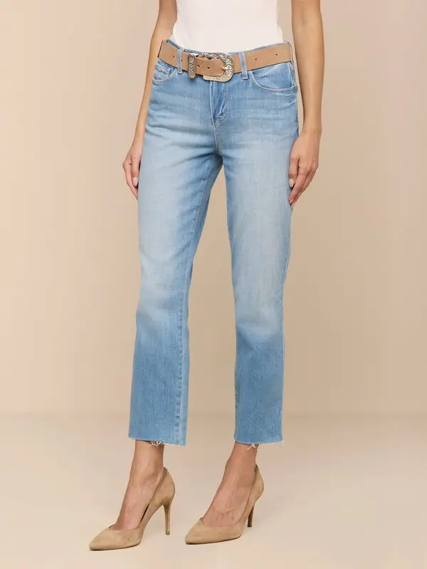 L'Agence Sada Cropped Slim-leg Jean In Light Wash