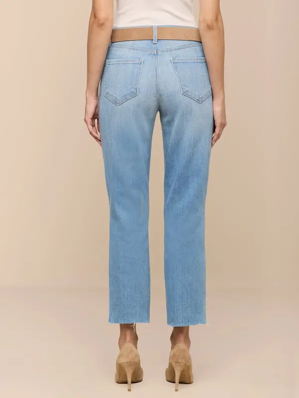 L'Agence Sada Cropped Slim-leg Jean In Light Wash