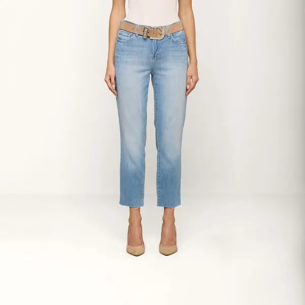 L'Agence Sada Cropped Slim-leg Jean In Light Wash