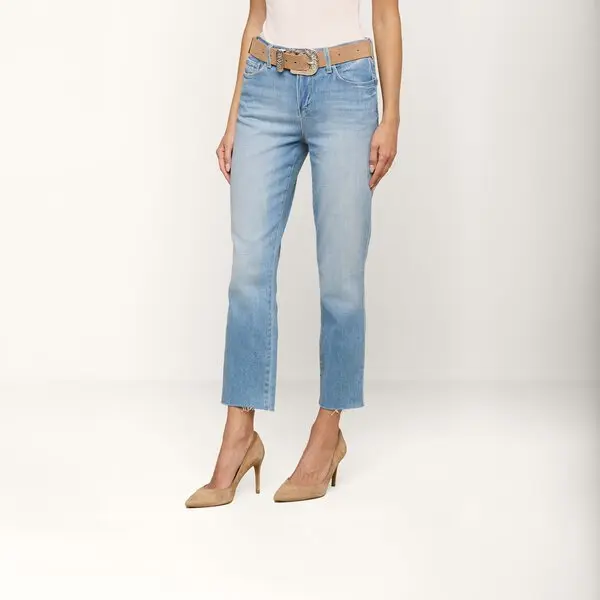 L'Agence Sada Cropped Slim-leg Jean In Light Wash