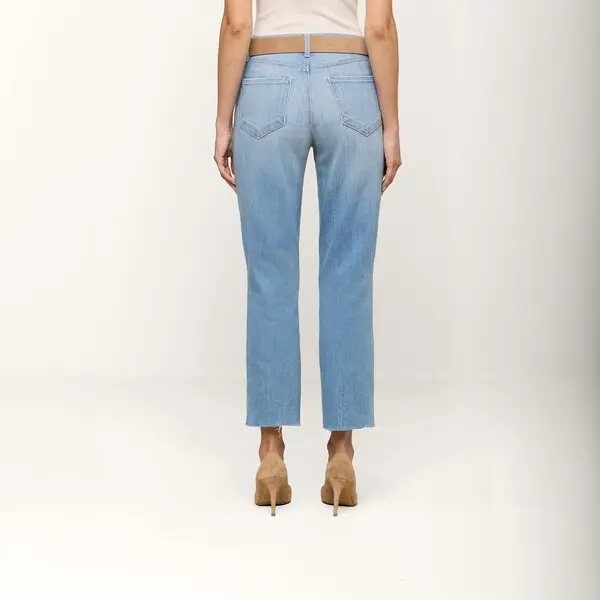 L'Agence Sada Cropped Slim-leg Jean In Light Wash