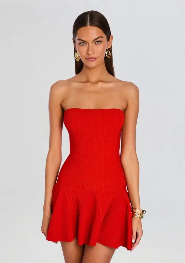 Retrofete Annina Metallic Knit Dress - Metallic Geranium