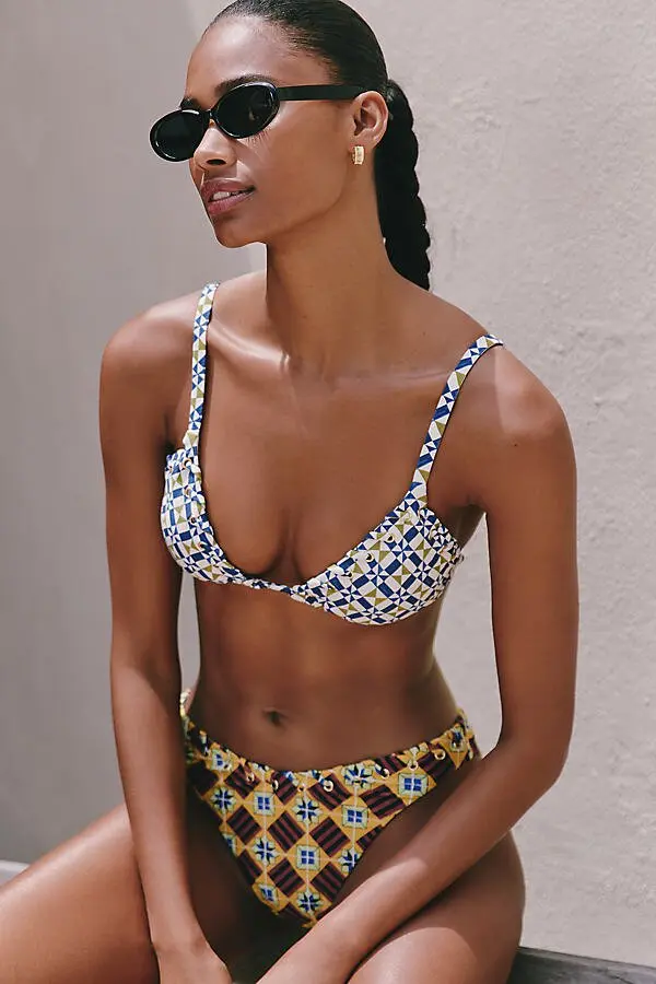 CELANDINE Sheena Grommet Bikini Top - Diamond Prism