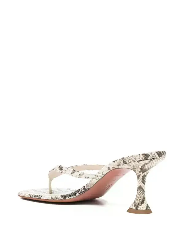 Amina Muaddi Juliette Snakeskin Effect Heeled Sandals