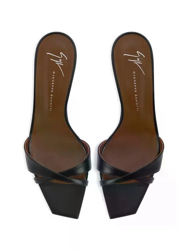 GIUSEPPE ZANOTTI Brivido Criss-crossing Leather Mules - Black