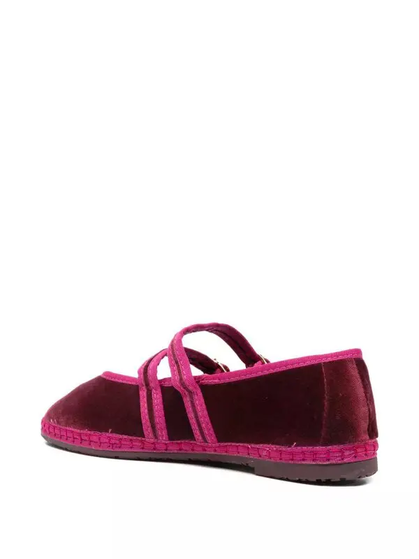 FLABELUS Claire Buckle-strap Ballet Flats - Red