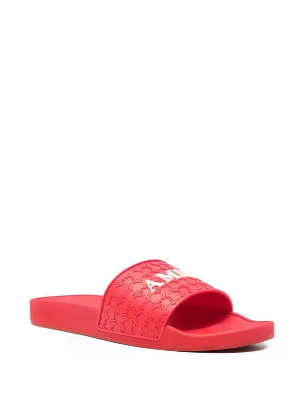 Amiri Ma Quad Logo Detail Flip Flops - Red