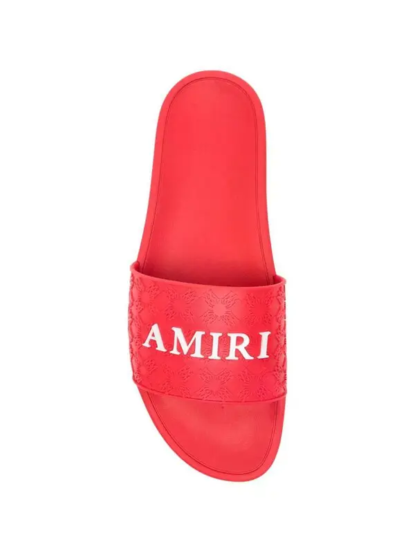 Amiri Ma Quad Logo Detail Flip Flops - Red