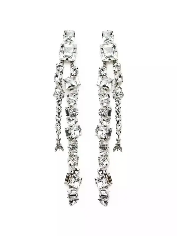 Patrizia Pepe Crystal-embellished Drop Earrings - Silver