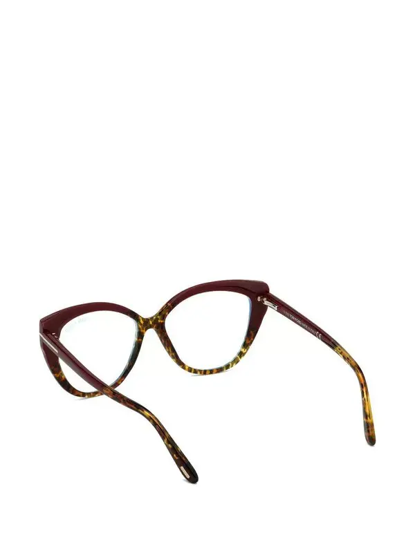 TOM FORD Leopard-pattern Cat-eye Glasses - Red