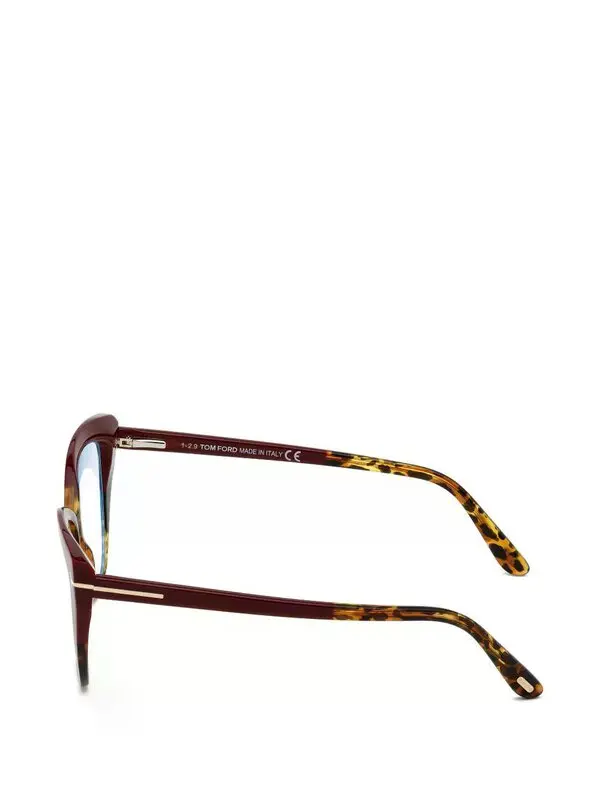 TOM FORD Leopard-pattern Cat-eye Glasses