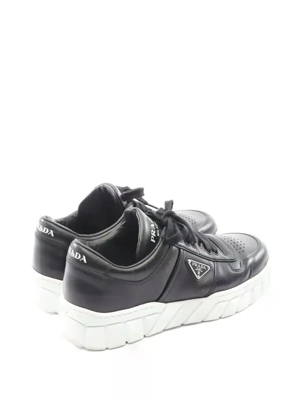 Prada Leather Perforated Logo Sneakers