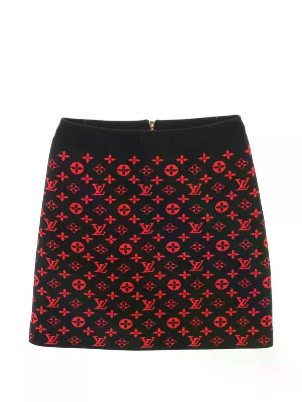 LOUIS VUITTON Monogram Intarsia Mini Skirt