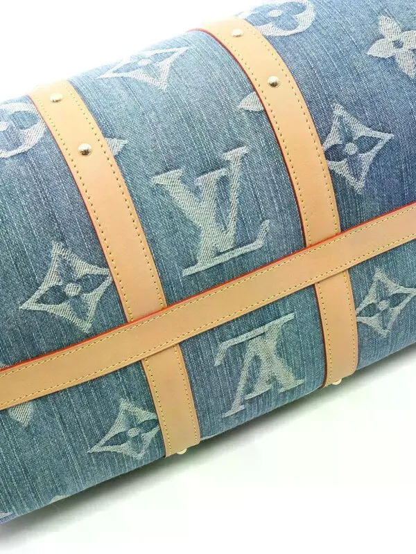 LOUIS VUITTON Keepall Bandoulière Monogram Boston Bag - Blue