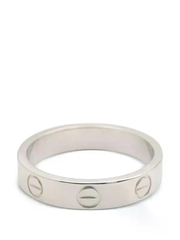Cartier 18k White Gold Engraved Screw Motif Ring