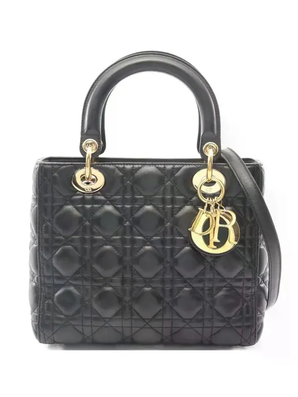 Dior Lady Cannage Shoulder Bag - Black