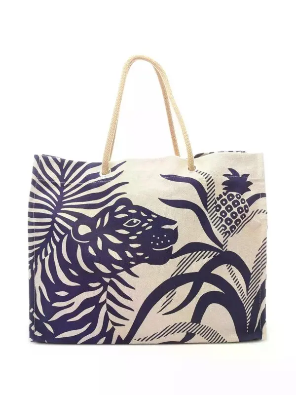 Hermès 2010s "tigre À L'ananas" Beach Bag - Neutrals