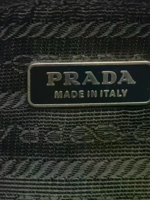 Prada Triangle Logo Studded Shoulder Bag