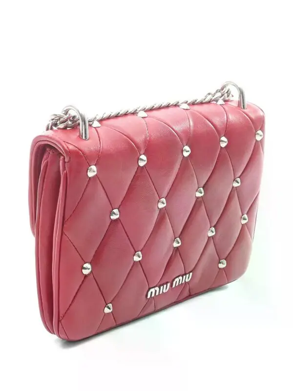 Miu Miu Stud-embellished Quilted Shoulder Bag
