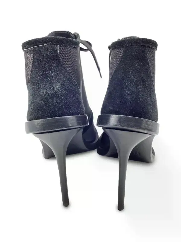Versace Suede Mesh Lace-up Stiletto Sandals