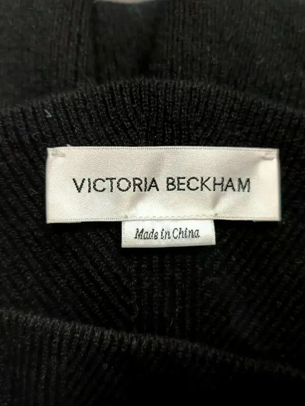 Victoria Beckham Square Neck Long Sleeve Dress