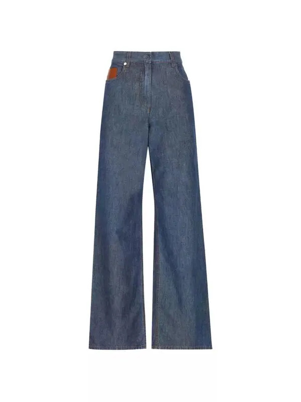Fendi Logo-patch Wide-leg Trousers
