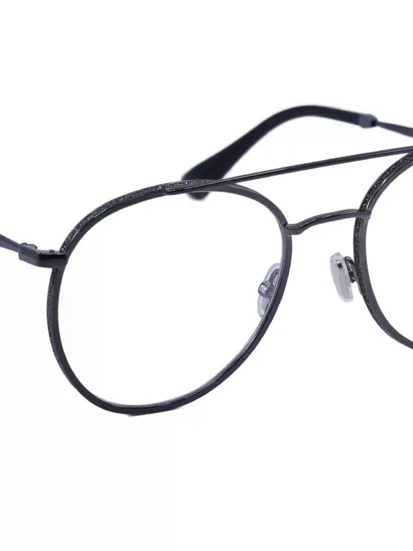 JIMMY CHOO Round Frame Double-bridge Glasses