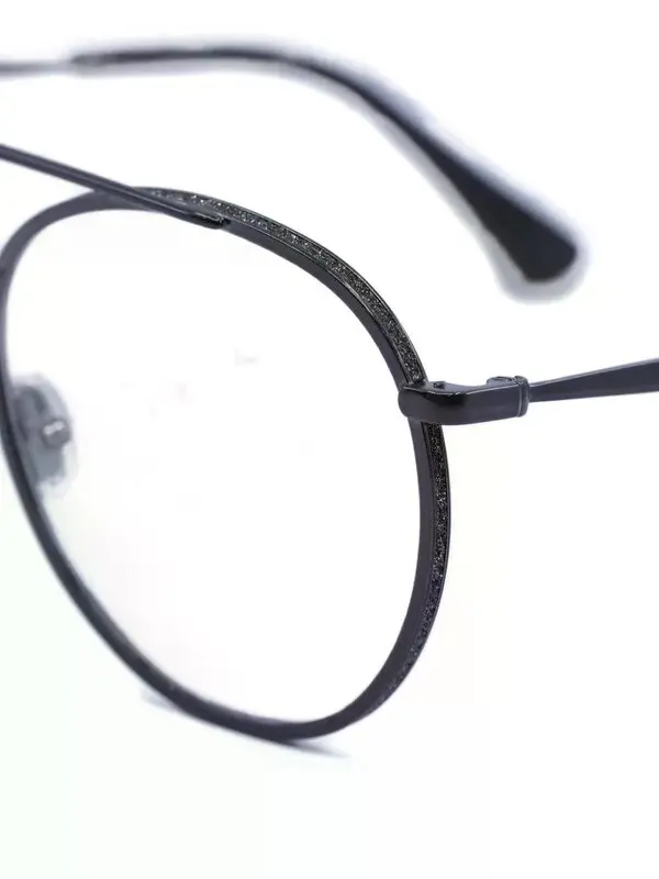 JIMMY CHOO Round Frame Double-bridge Glasses