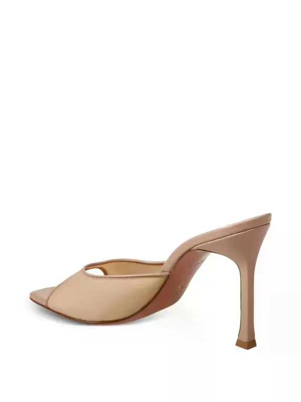 Amina Muaddi Alexa Mesh Sandals - Neutrals