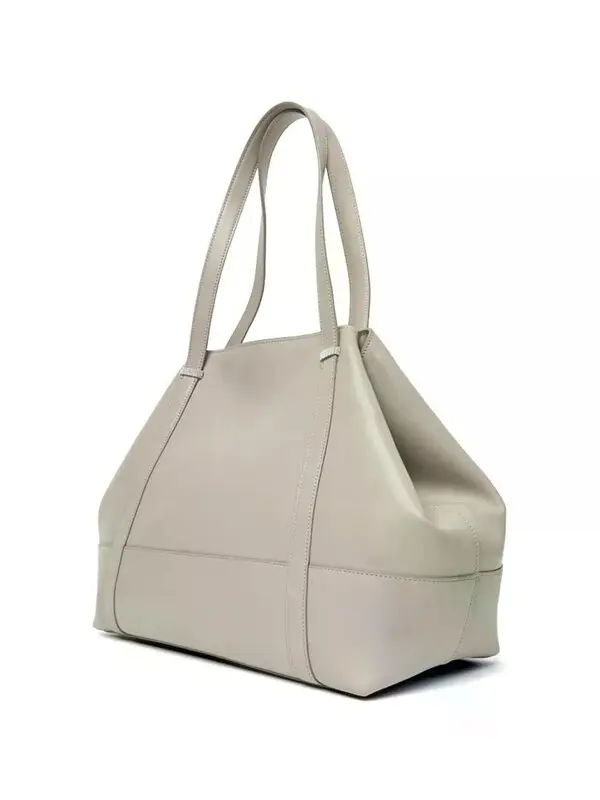 Peserico Maxi Itinera Leather Shoulder Bag With Monili Embellishment