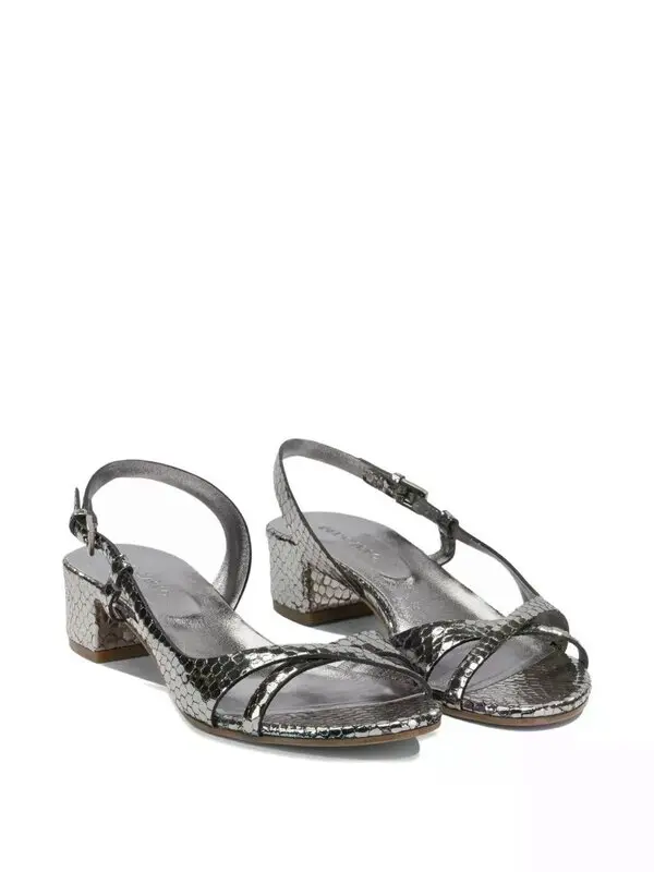 DEL CARLO Snake-effect Leather Sandals
