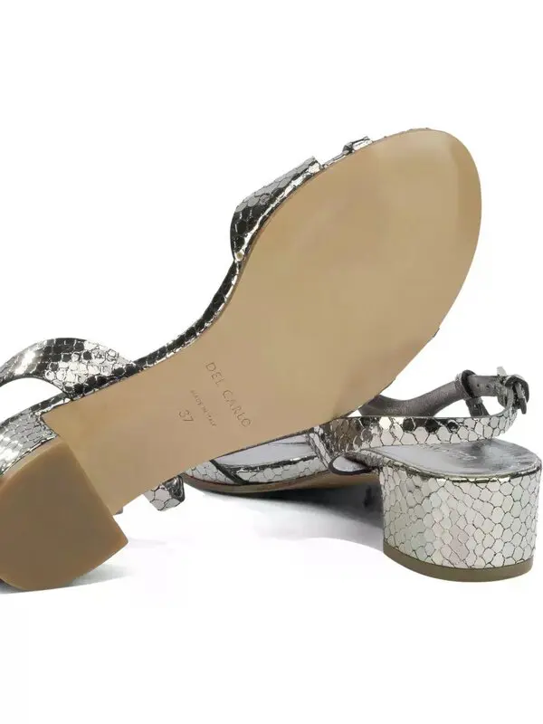 DEL CARLO Snake-effect Leather Sandals