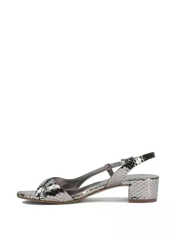 DEL CARLO Snake-effect Leather Sandals