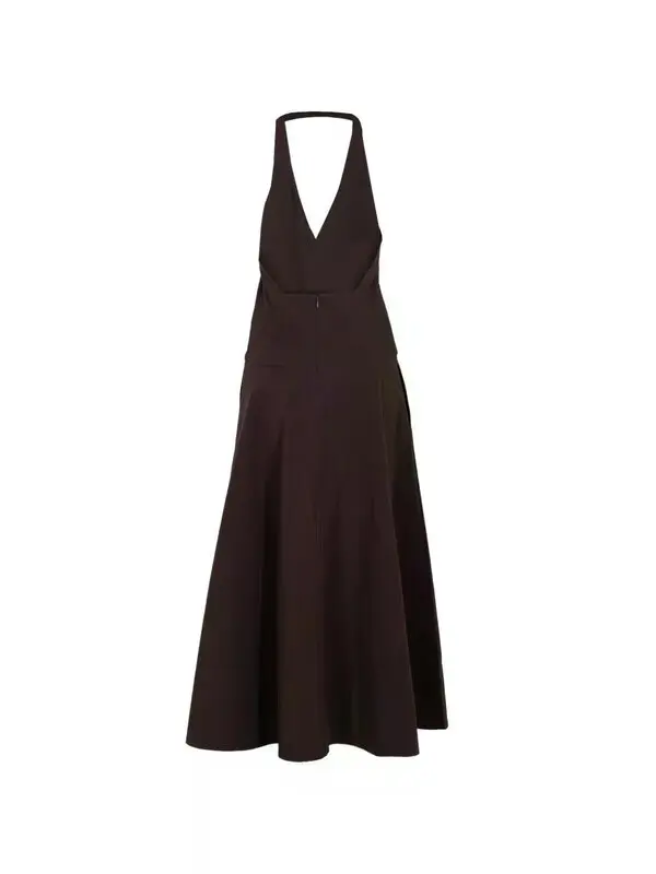 ST. AGNI Halterneck Plunge Maxi Dress