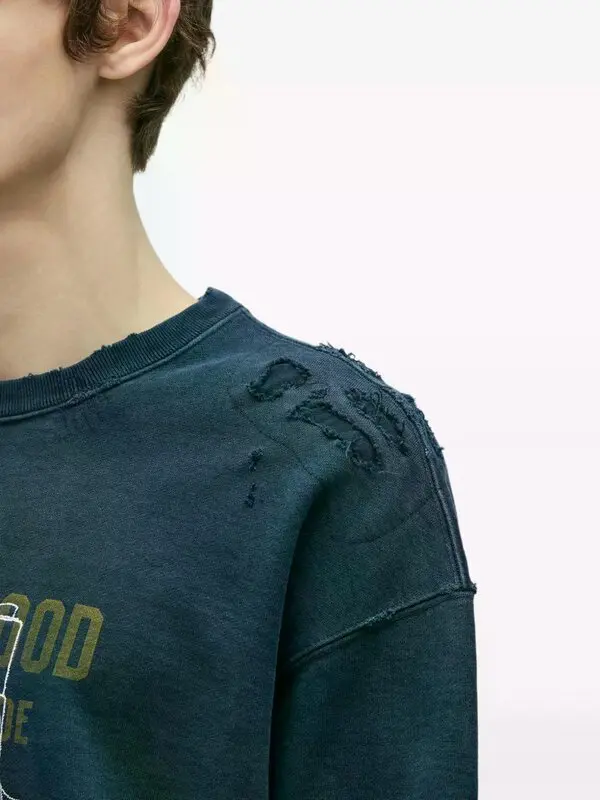 NEIGHBORHOOD Distressed Graphic Print Sweatshirt