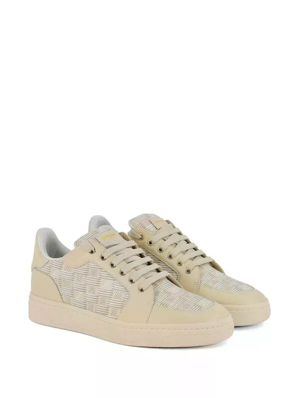 GIUSEPPE ZANOTTI Biarritz Monogram Print Lace-up Sneakers - Neutrals
