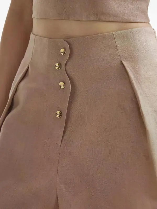 MIA PECULIAR Wave-design Pleated Shorts