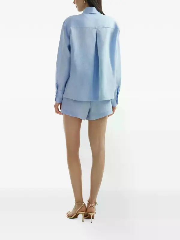 MIA PECULIAR Long Sleeve Button-up Shirt With Chest Pocket