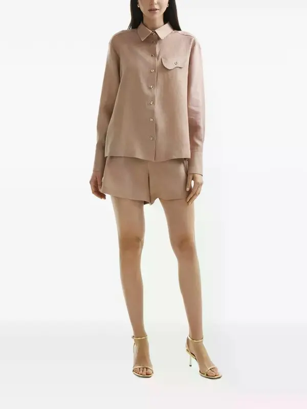 MIA PECULIAR Button-up Shirt With Classic Collar And Flap Chest Pocket